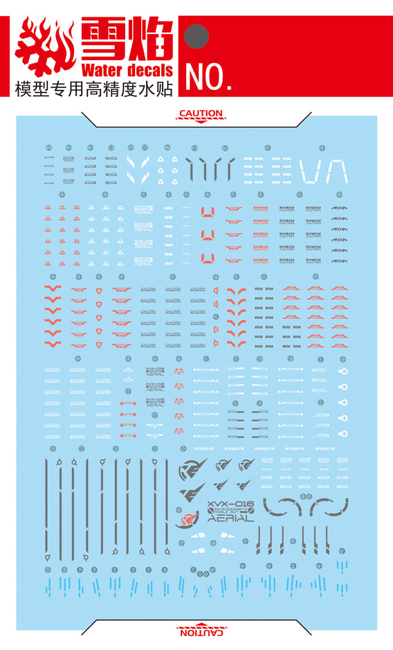 FM-06 | 1/100 GUNDAM AERIAL FLUORESCENT WATERSLIDE DECAL – JFC.