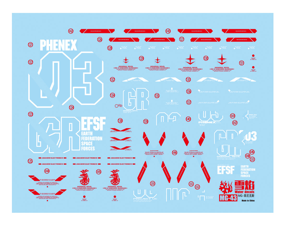 MG-43 | 1/100 UNICORN GUNDAM 03 PHENEX (NARRATIVE VER.) FLUORESCENT WA ...