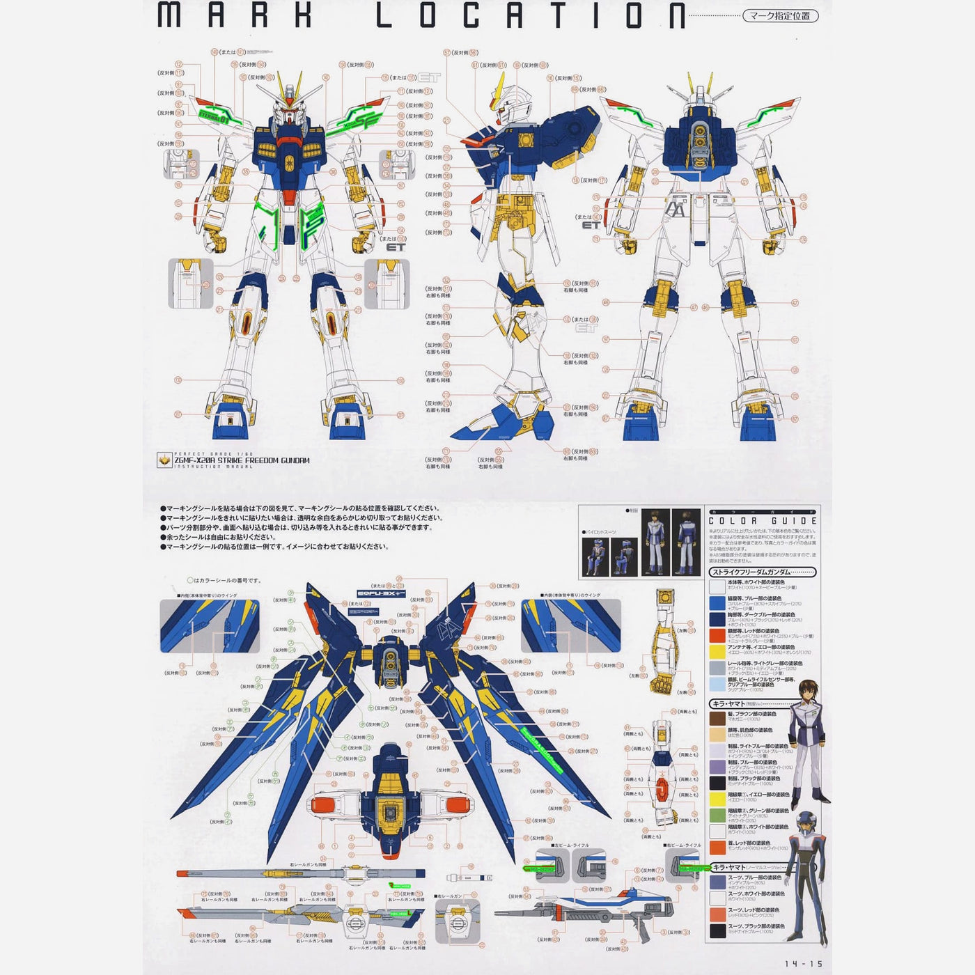 PG 1/60 STRIKE FREEDOM GUNDAM FLUORESCENT WATERSLIDE DECAL – JFC.